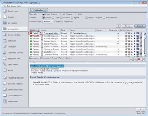 Cognos Validation Batch Validation Of Cognos Reports Motio