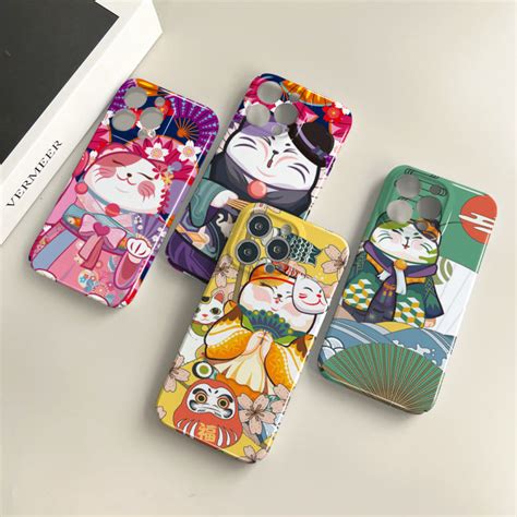 Casing Vivo Y A Casing Ponsel Casing Keras Film Semua Termasuk Kartun Kucing Keberuntungan