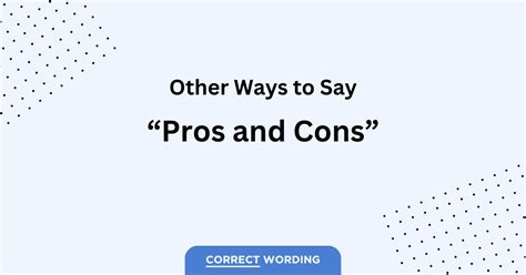 16 Alternatives To Pros And Cons”