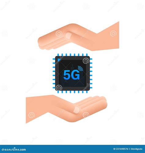 5g Esim Embedded Sim Card With Hands Icon Symbol Concept New Chip
