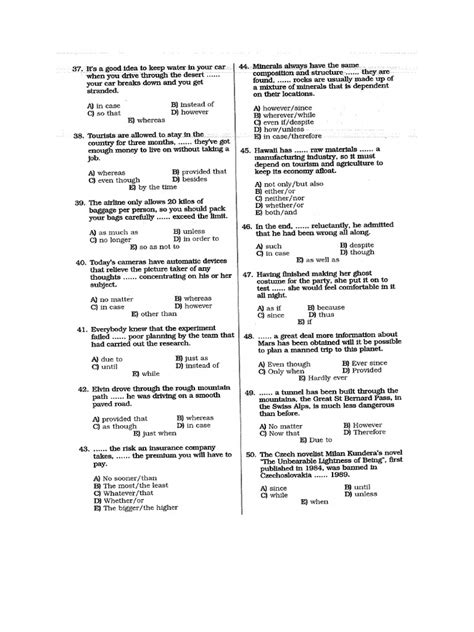 Conjunctions Test Pdf