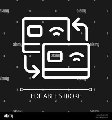 Card Transfer Pixel Perfect White Linear Icon For Dark Theme Stock