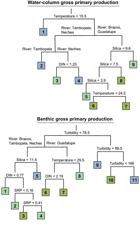 water column and benthic gross primary production gpp regression tree download scientific