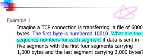 Solved Example 1 Imagine A Tcp Connection Is Transferring A File Of