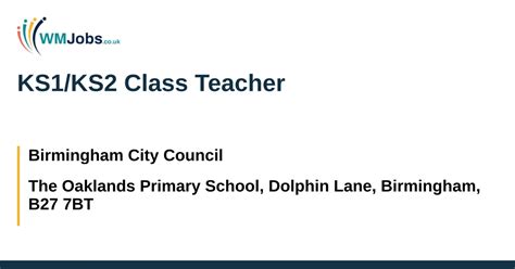 Ks1 Ks2 Class Teacher Job With Birmingham City Council 196491