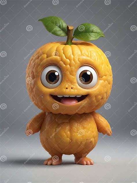 Foto De Um Personagem De Fruto Feio De Desenho 3d Isolado Em Fundo