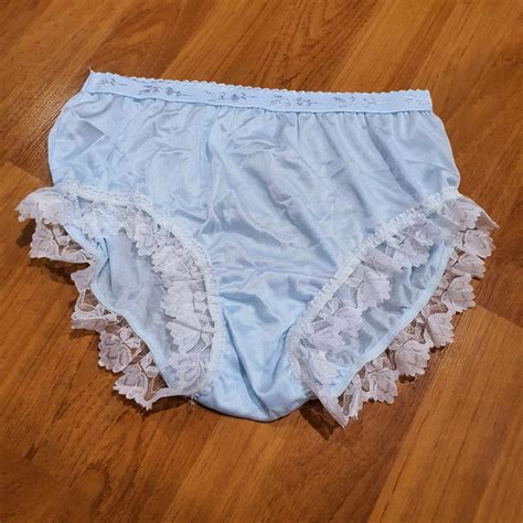 Discount Price New Sissy Sheer Nylon Panties Half Briefs Lace Leg