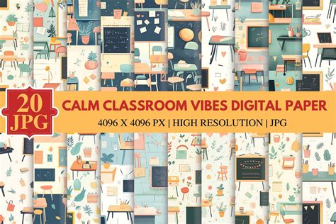 Calm Classroom Vibes Digital Paper Graphic By Svg24 · Creative Fabrica
