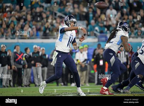Tennessee Titans Quarterback Joshua Dobbs 11 Throws A Pass During The