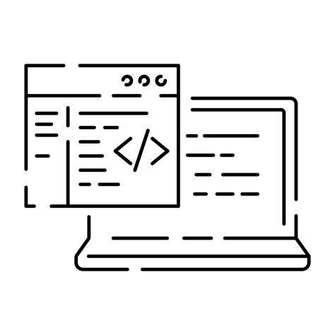Code Icon In Trendy Flat Style Isolated Coding And Programming Line