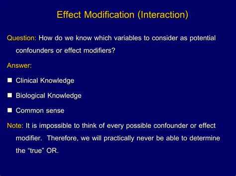 Ppt Confounding Effect Modification And Odd Ratio Powerpoint