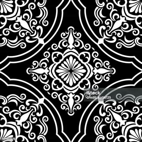 원활한 벡터 배경 패턴이있는 빈티지 장식 템플릿 이슬람교 터키어 인도어 아랍어 벡터 일러스트 레이 션 가정의 방에 대한 스톡 벡터 아트 및 기타 이미지 Istock