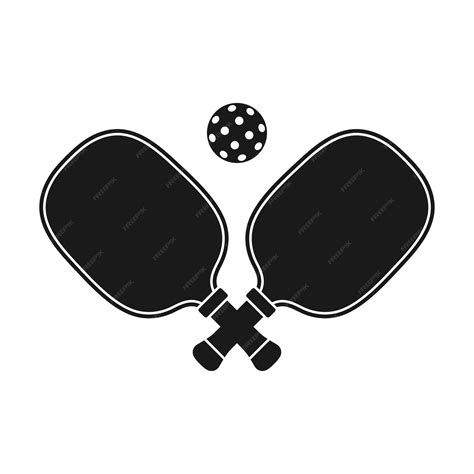 Premium Vector Pickleball Rackets And Ball Silhouette Isolated Vector
