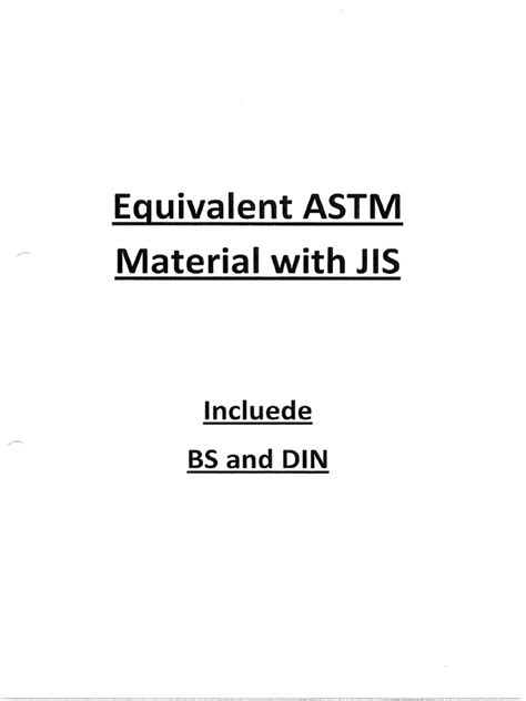 Equivalent Astm Jis Pdf