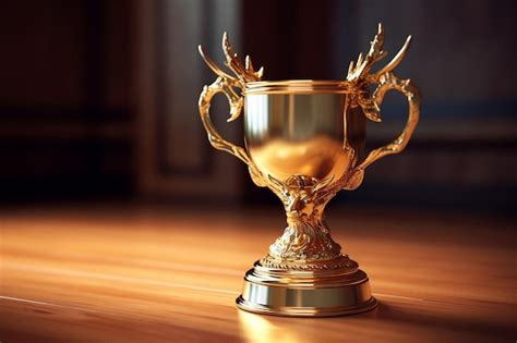 Premium Ai Image Realistic 3d Gold Trophy Cup Generative Ai
