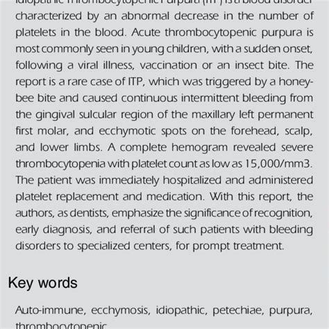 Features Acute Itp Chronic Itp [2] Download Table