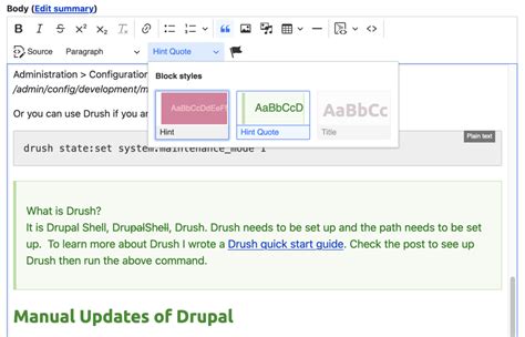 How To Add Custom Styles To Elements In The Drupal Wysiwyg