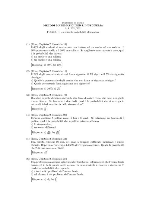 foglio 1 esercizi anno 2020 2021 esercizi di metodi matematici per l