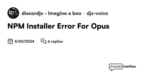 Npm Installer Error For Opus Discordjs Imagine An App