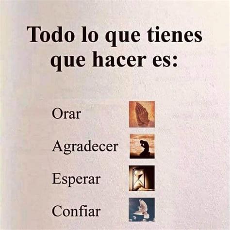 Todo Lo Que Tienes Que Hacer Es Orar Agradecer Esperar Confiar