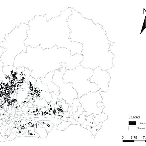 Spatial Distribution Of Urban Villages In 2015 Source Drawn By The Download Scientific