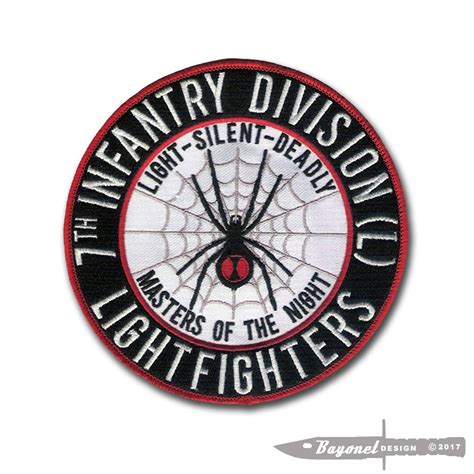 7th Infantry Division 5 12 Large Black Widow Embroidered Patch Wax
