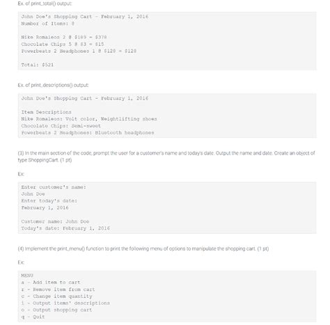 solved 7 26 lab program online shopping cart part 2