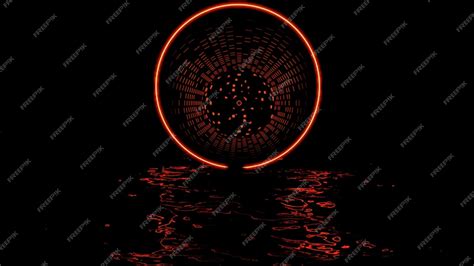 Premium Photo Abstract Red Circle With Blinking Stars Inside And