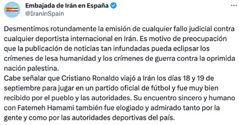 Cristiano Ronaldo y los latigazos de Irán la embajada lo desmiente rotundamente