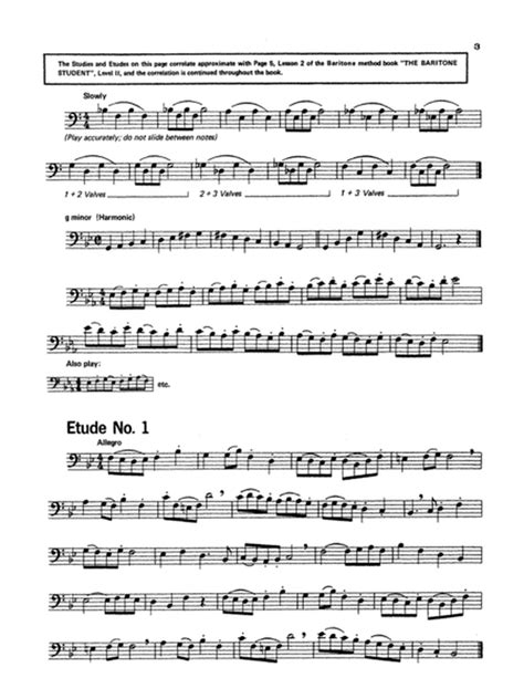 Student Instrumental Course Studies And Melodious Etudes For Baritone