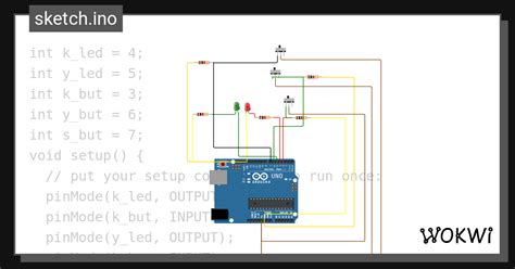 3 butonlu tek led yakma wokwi esp32 stm32 arduino simulator