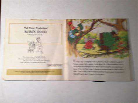 Vintage 1973and1977 Walt Disneys Robin Hood Book And Record 33 13 Rpm 24