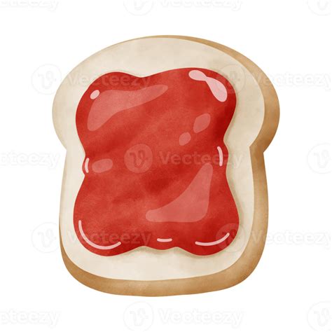 Watercolor Illustration Of Toast With Jam 32729657 PNG