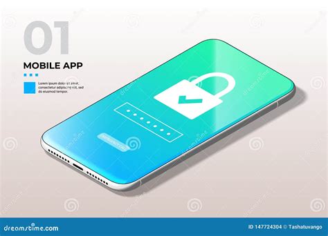 Phone Lock Screen Vector Illustration Hand Holding Mobile Phone Screen Lock Passcode Interface