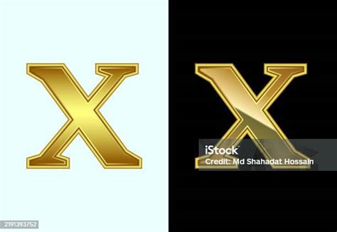 골드 컬러 스타일의 영어 알파벳 X입니다 기업 비즈니스 아이덴티티를 위한 그래픽 알파벳 기호 0명에 대한 스톡 벡터 아트 및 기타 이미지 Istock