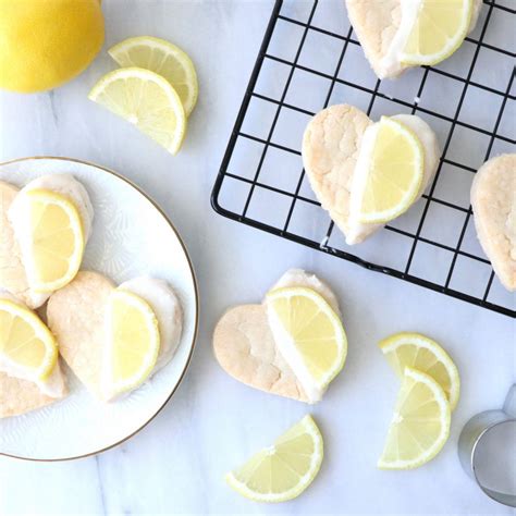 Lemon Frosted Heart Shaped Cookies Limoneira
