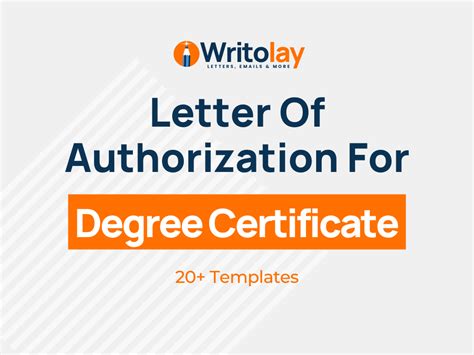 Degree Certificate Authorization Letter 4 Templates Writolay