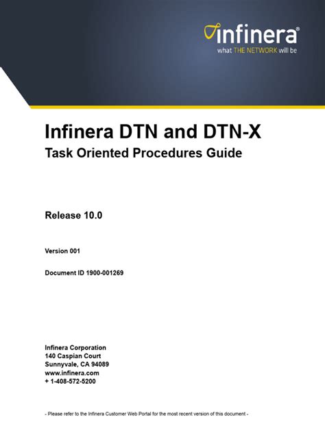 r10 0 infinera dtn and dtn x task oriented procedures guide pdf trademark electromagnetic