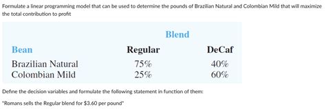 Solved Formulate A Linear Programming Model That Can Be Used