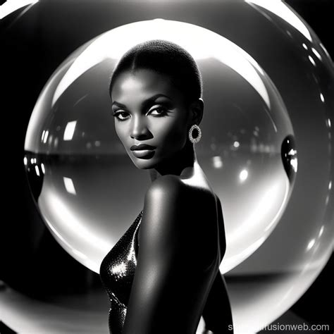 Black Elephant Supermodel In Helmut Newton Bubble Stable Diffusion En