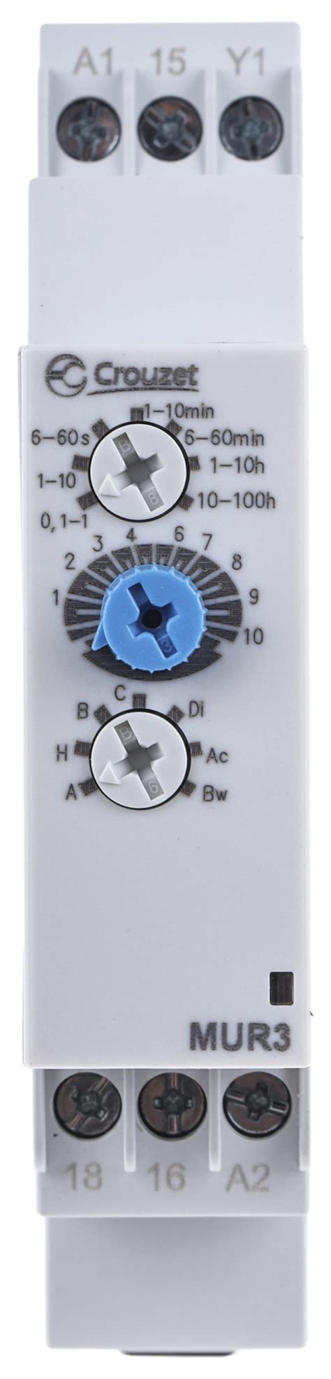 88827103 Crouzet Crouzet DIN Rail Mount Timer Relay 12 240V Ac Dc 1 Contact 0 1 S 100h