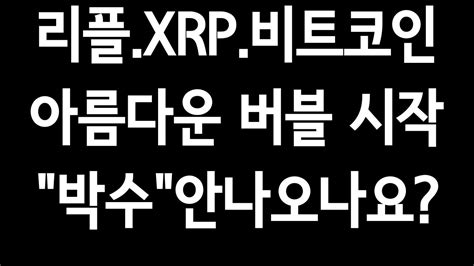 리플xrp비트코인아름다운 버블이 시작됩니다박수안나오나요 Youtube