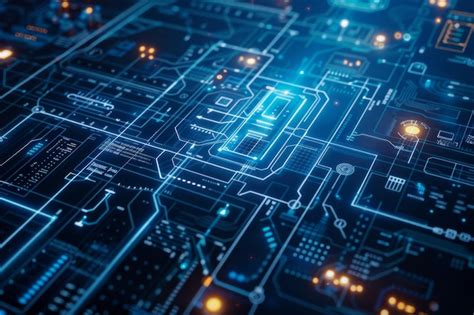 Premium Photo Closeup Of Hightech Circuit Board With Microchip