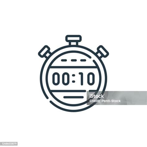 흰색 배경에서 격리된 스톱워치 벡터 아이콘입니다 웹 사이트 디자인 및 모바일 앱 개발을위한 개요 얇은 라인 스톱워치 아이콘 얇은 라인 스톱워치 개요 아이콘 벡터