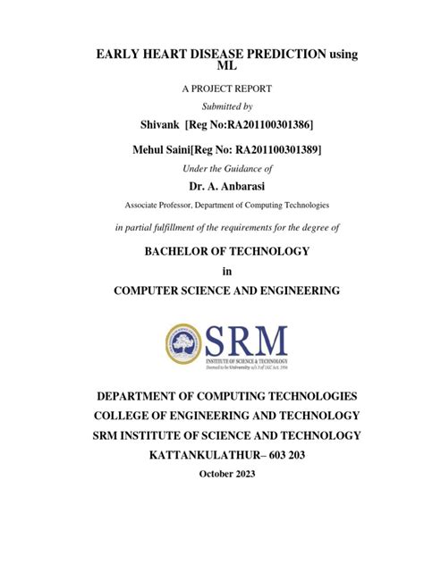 Project Report Front Page Sample Pdf Artificial Intelligence