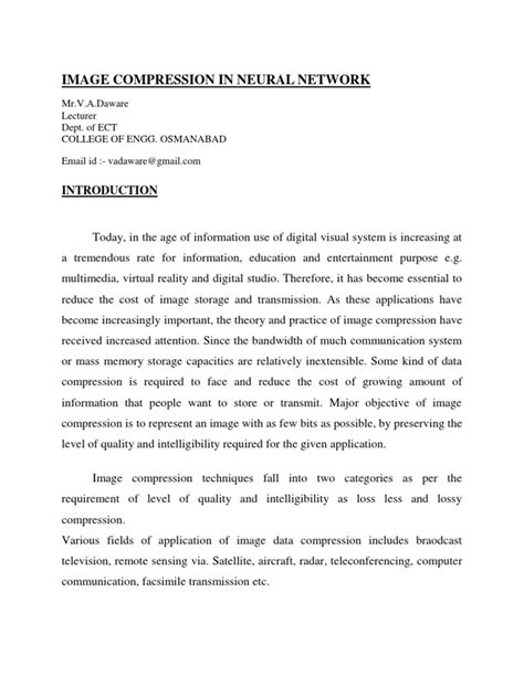 Image Compression In Neural Network Mrvadaware Lecturer Dept Of
