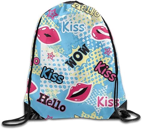 Mochila Kiss Sexy Labios Bolsas De Hombro Bolsas De Cincha Mochila Con Cord N De Entrenamiento