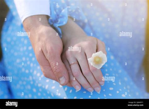 Romantic Date Concept Young Man And Woman Hands Holding Each Other