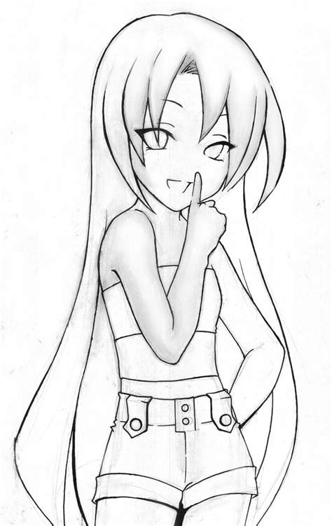 Cute Girl Cartoon Sketch At Explore Collection Of