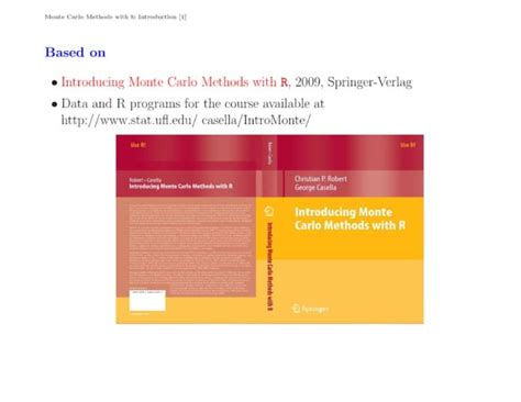 Introducing Monte Carlo Methods With R PPT